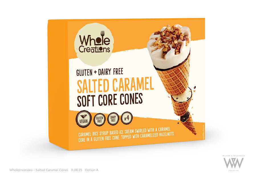 Gluten & Dairy Free Salted Caramel Soft Core Cones | wholecreations